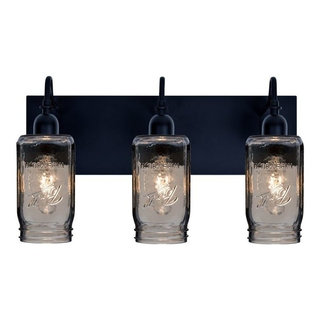 Milo 3 Light Wall Lighting, Black - Eclectic - Bathroom Vanity Lighting ...