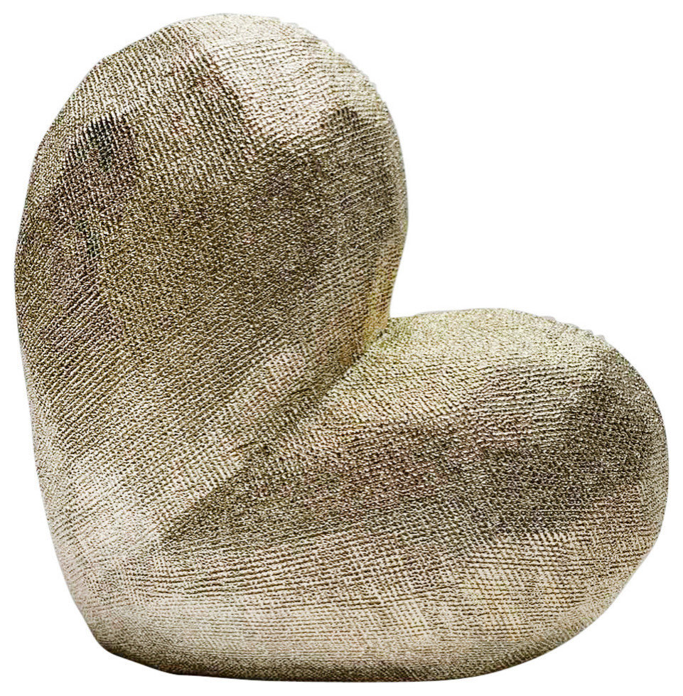 11" Scratched Heart Deco, Champagne - Contemporary - Decorative Objects ...