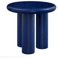 Gunda Round Side Table, Deep Blue - Contemporary - Side Tables And End ...