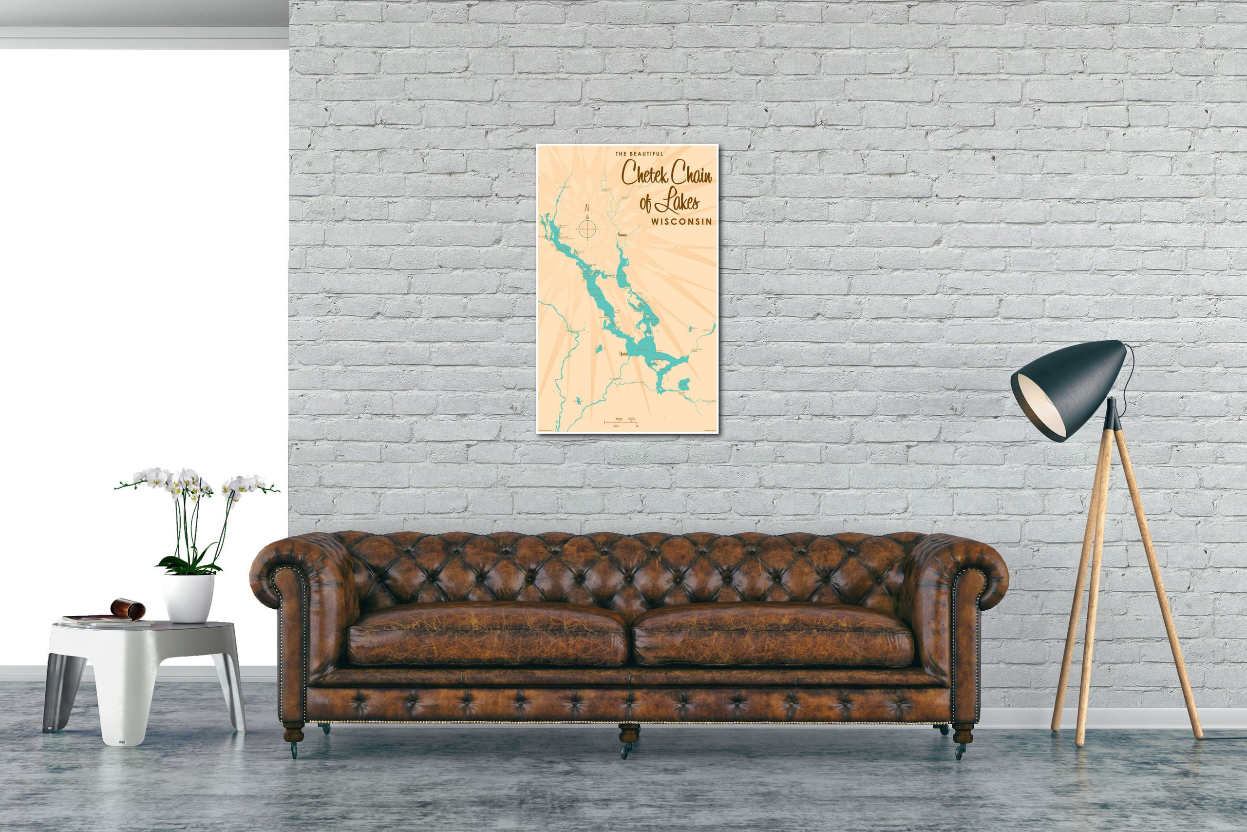 Lakebound Chetek Chain of Lakes Wisconsin Map Art Print, 24"x36 ...