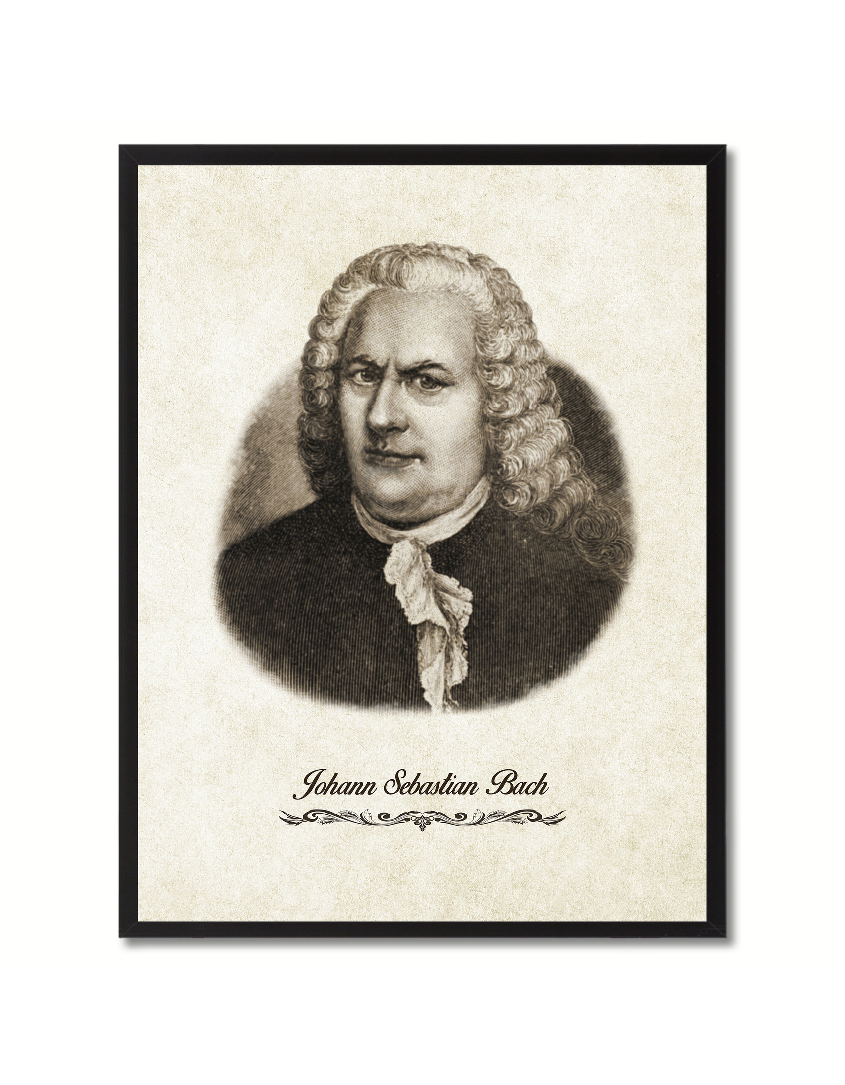 Bach Musician Print on Canvas with Picture Frame, 13"x17" - Traditional ...