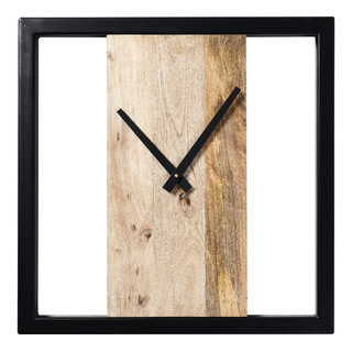 Sanna Matte Black Iron Wall Clock - Industrial - Wall Clocks - by ...
