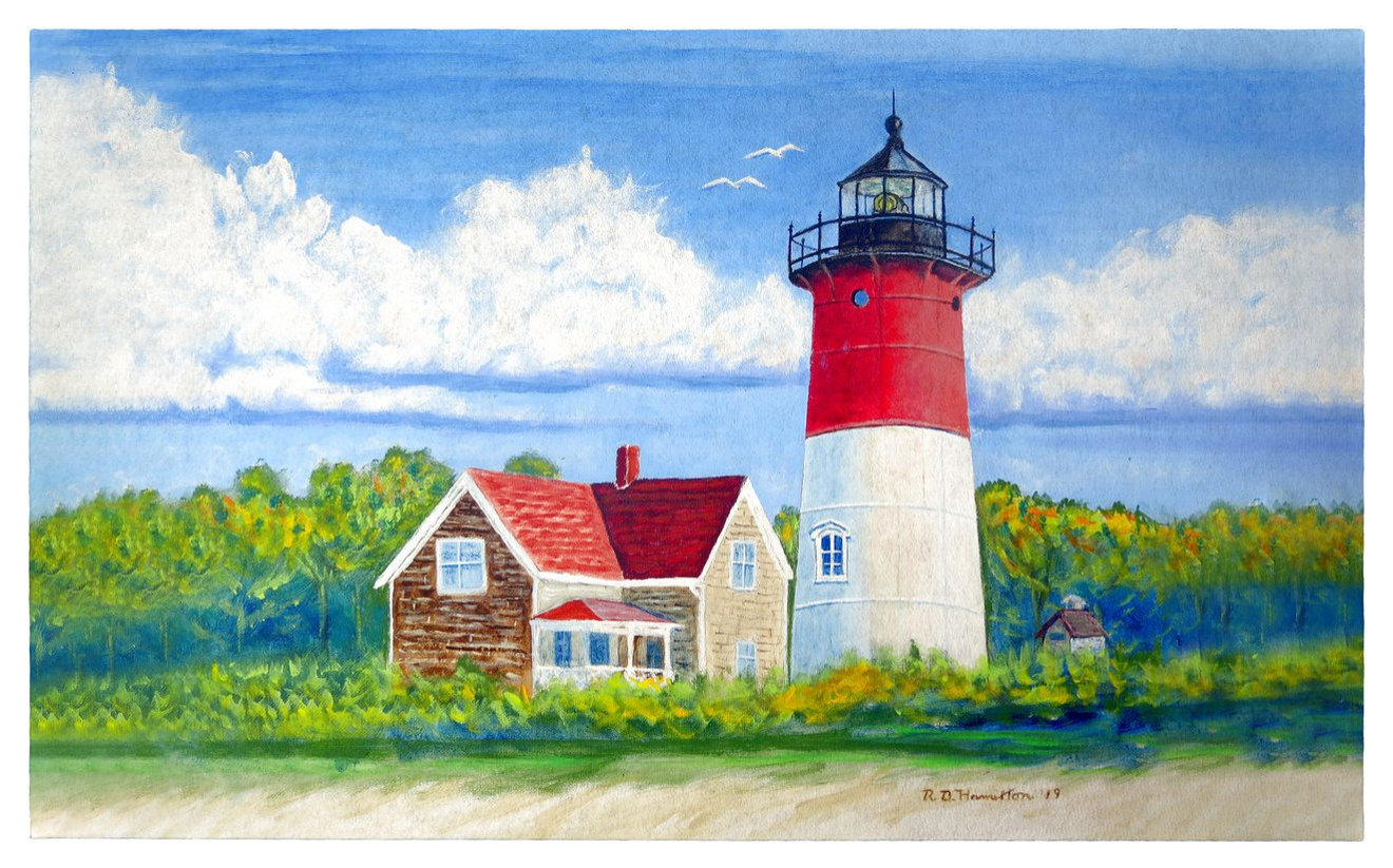 Betsy Drake Nauset Lighthouse, Cape Cod, MA Door Mat 30x50, 50 inches ...