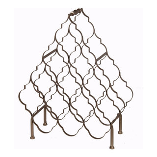 Benzara Free Standing Metal Wine Rack with Lattice Design, Large ...