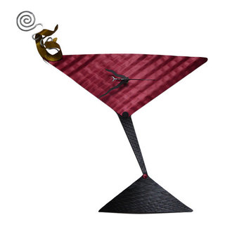 "Martini Time II" Clock, 20 - Eclectic - Wall Clocks - by Q3 Art,Inc ...