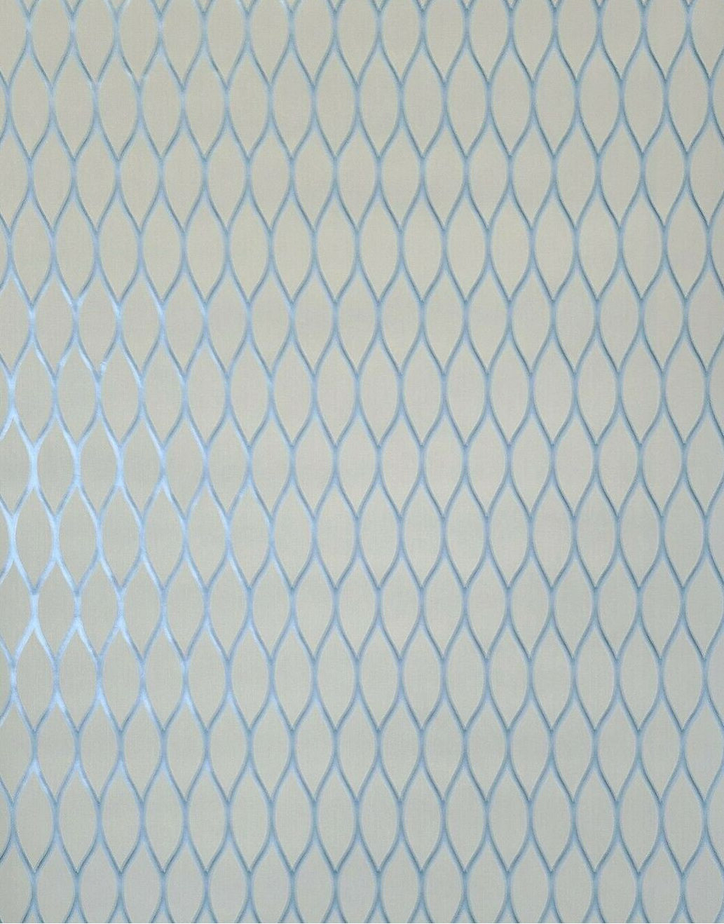 Beige blue metallic geometric mesh netting diamond Wallpaper, 8.5'' X ...