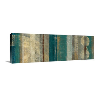 Kuna Blue Wrapped Canvas Art Print, 48"x16" - Contemporary - Prints And ...