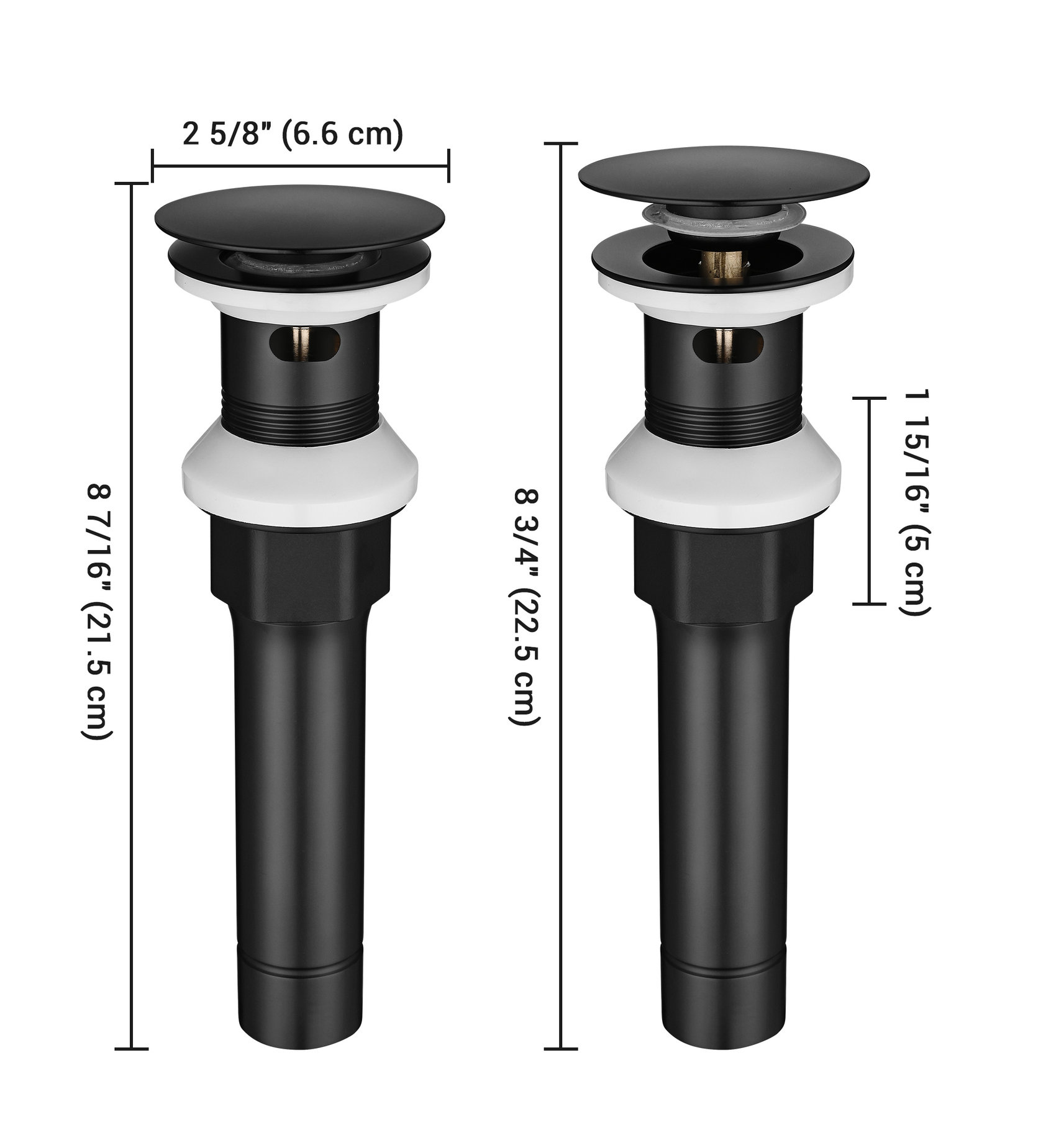 Aquaterior Bathroom Pop Up Drain with Overflow Lavatory Vessel Basin ...