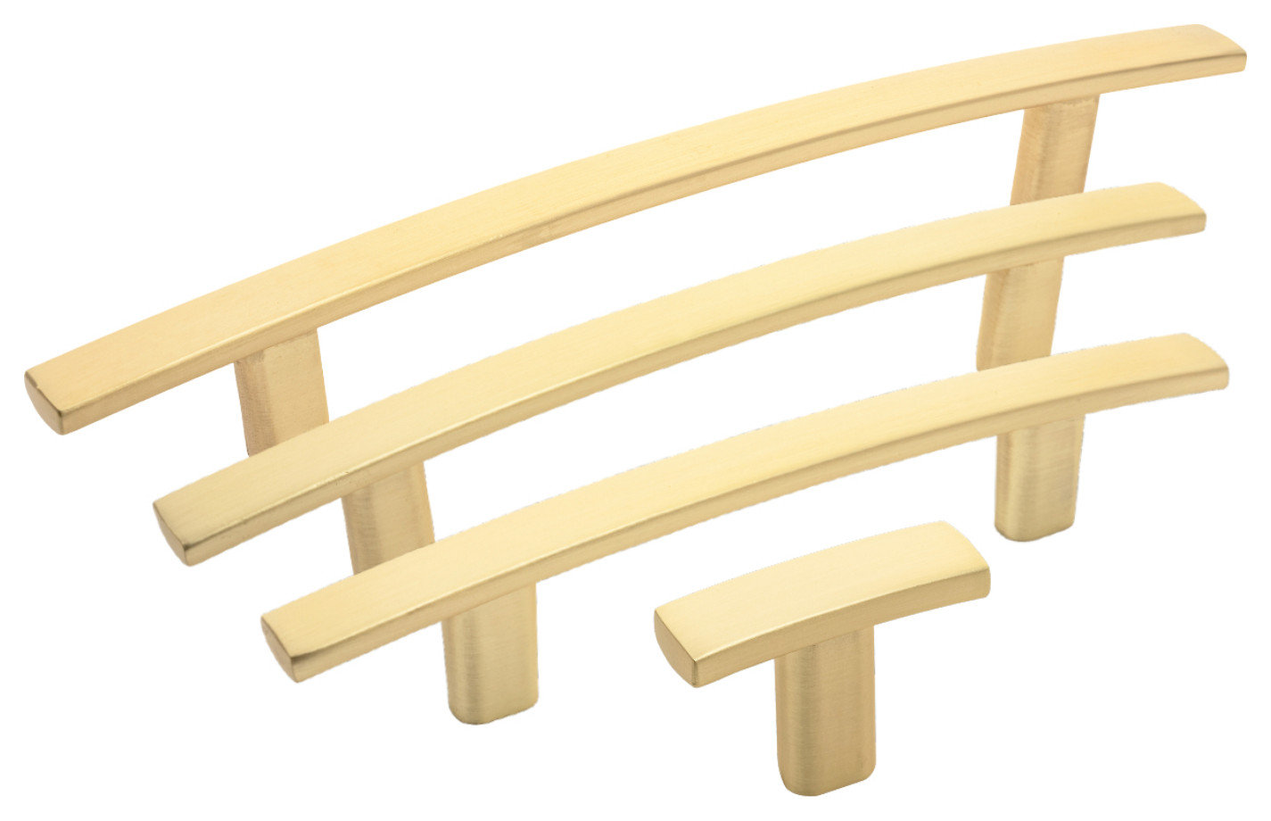 Diversa Hardware Brushed Gold Arched Cabinet Hardware, 3" (76mm) Hole ...