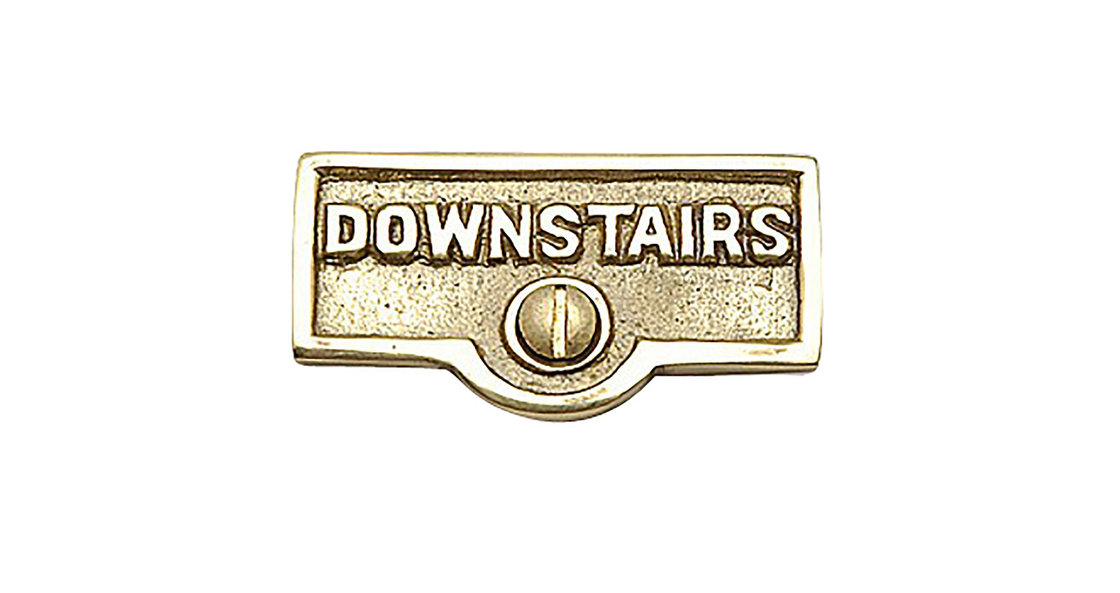 Switch Plate Tags DOWNSTAIRS Name Signs Labels Brass Renovators Supply ...