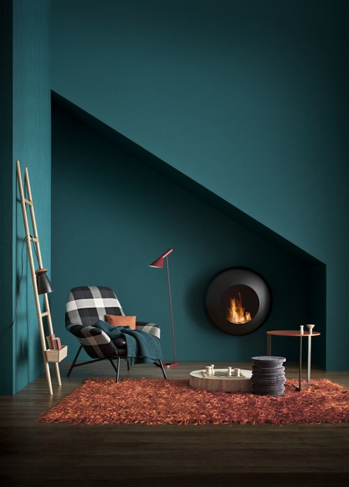 Dark complex dramatic teal paint color