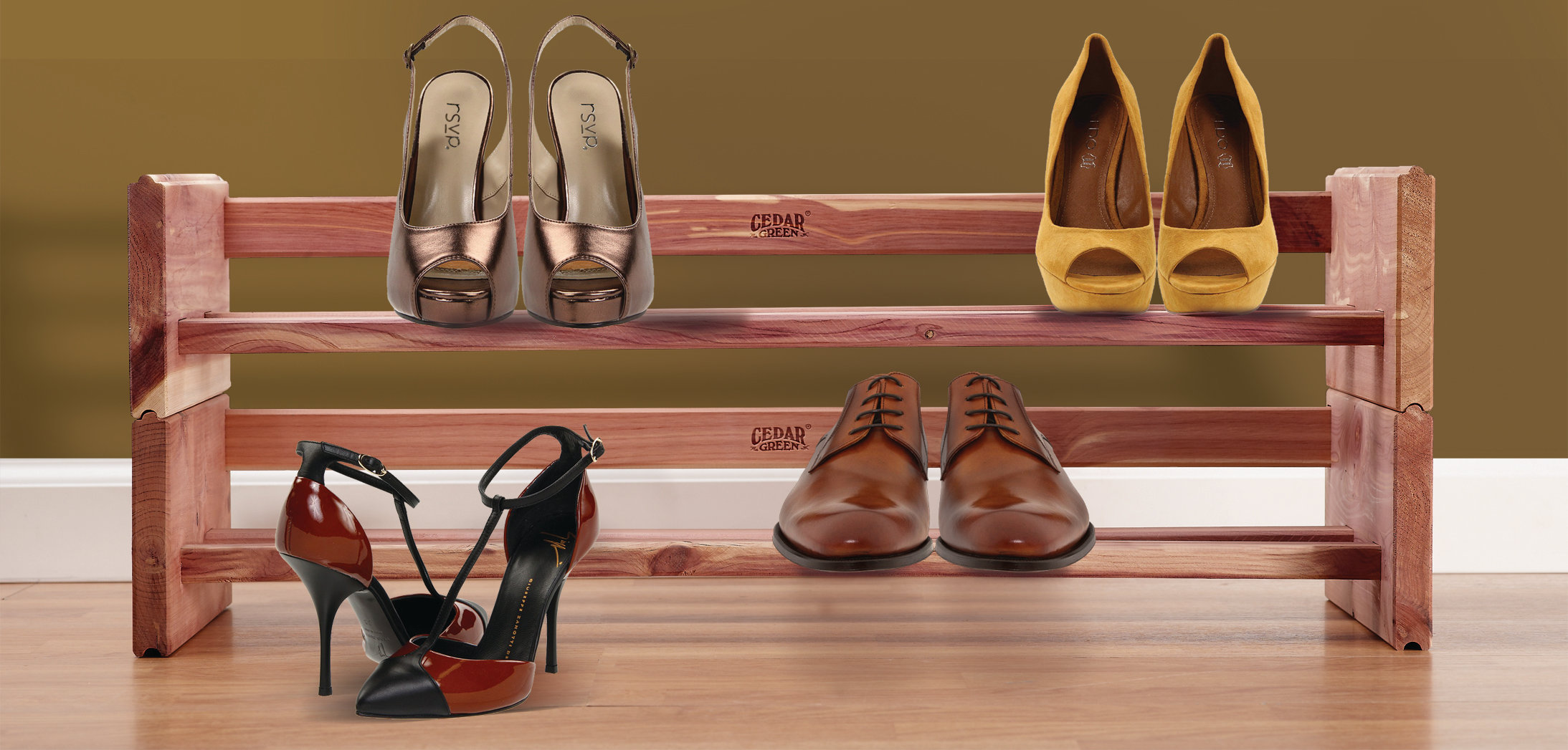Two-Tier Aromatic Cedar Shoe Rack - Traditional - Shoe Storage - by ...