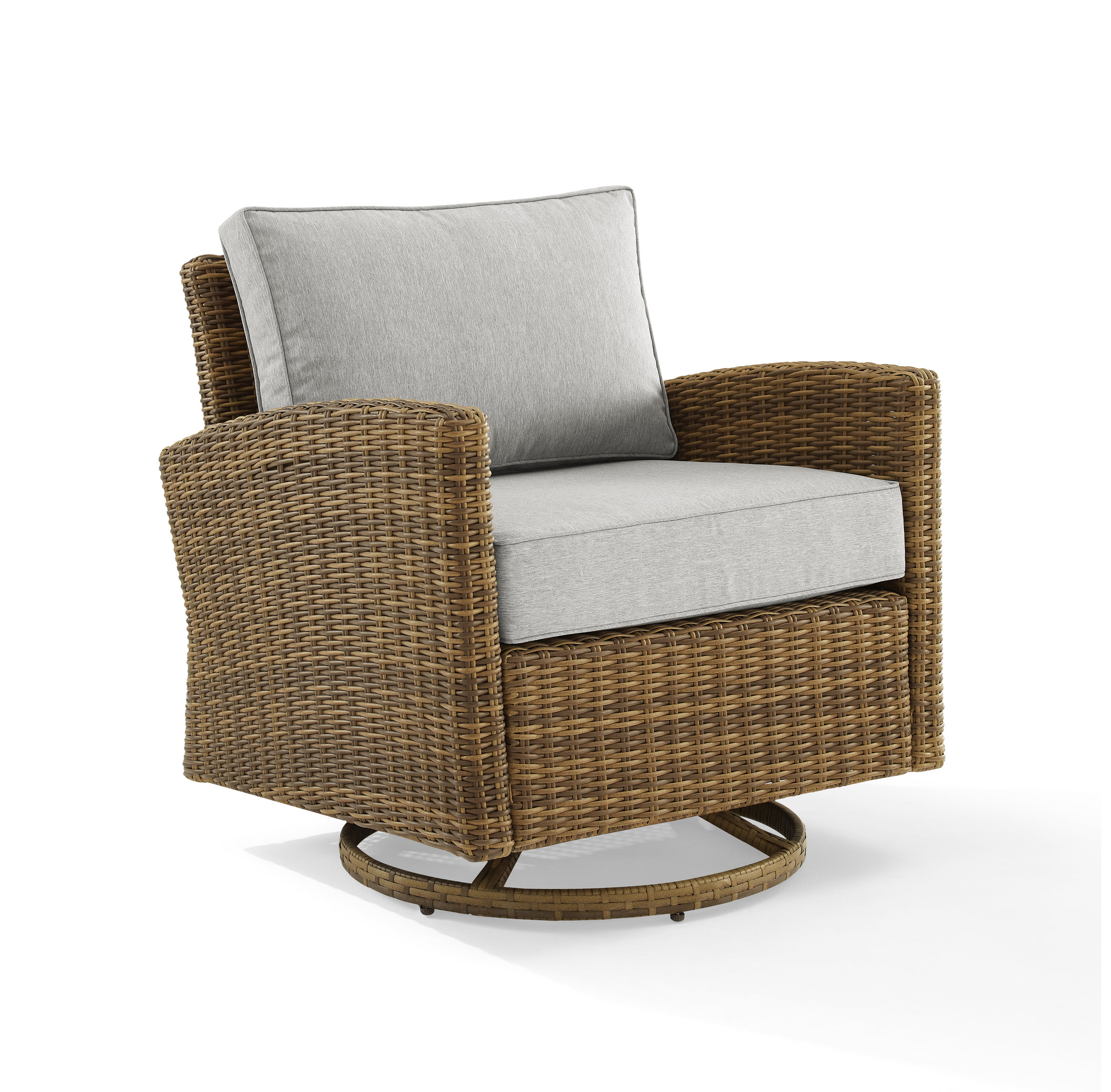 Bradenton Outdoor Wicker Swivel Rocker Chair Gray/Weathered Brown ...