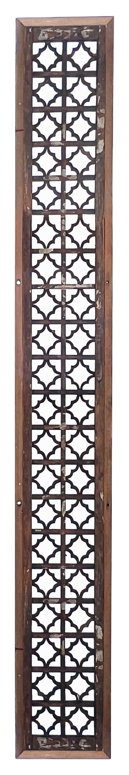 Chinese Vintage Geometric Star Pattern Tall Wood Floor Panel Screen ...