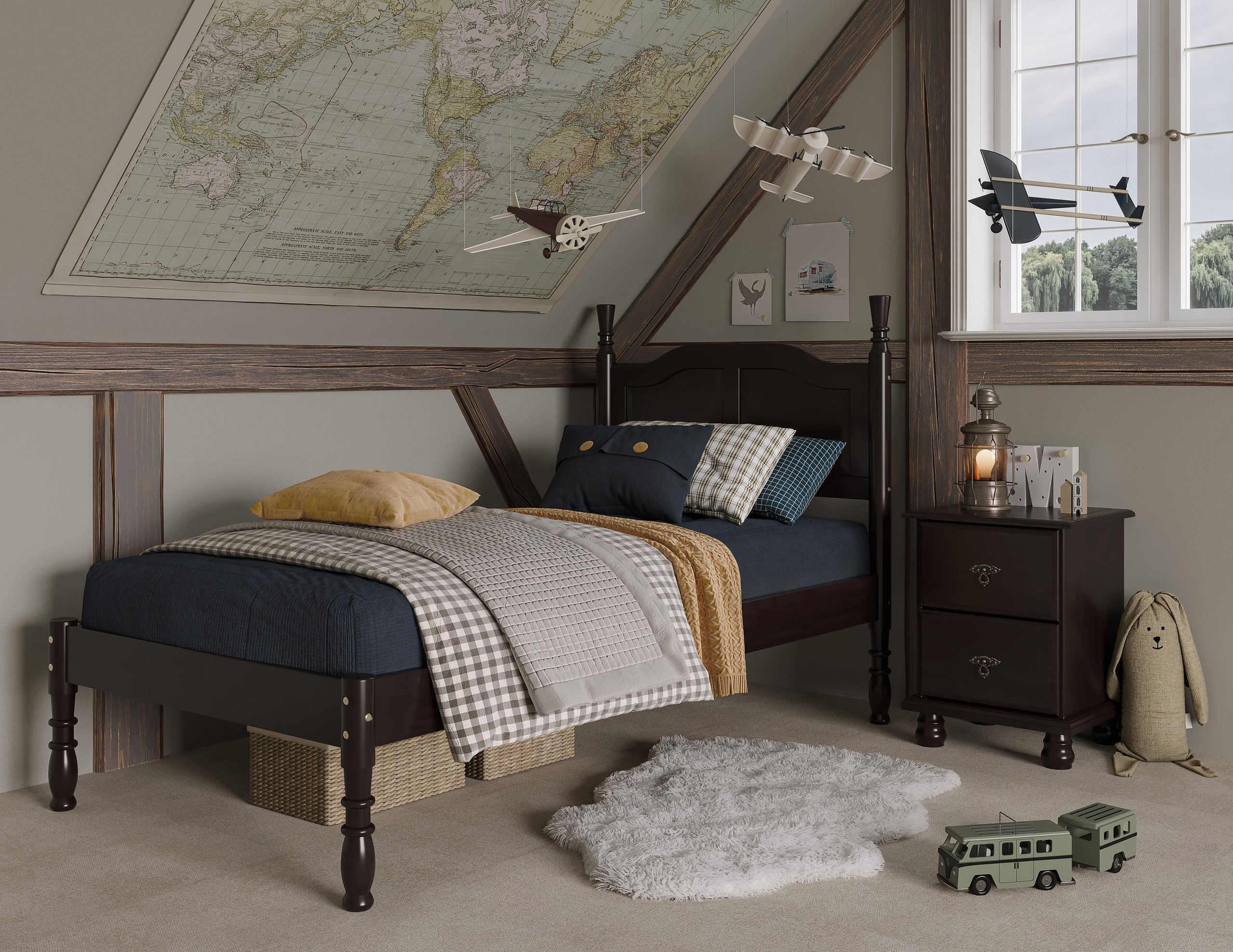 Kyle Platform Panel Bed, Twin - Traditional - Platform Beds - by Palace ...