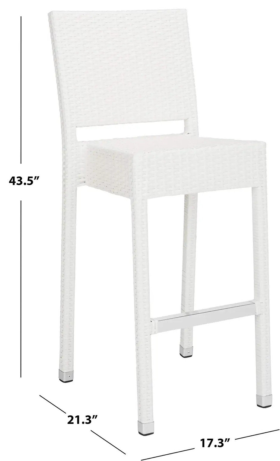 Transitional PE Wicker Patio Bar Stool Featuring Aluminum Frame ...