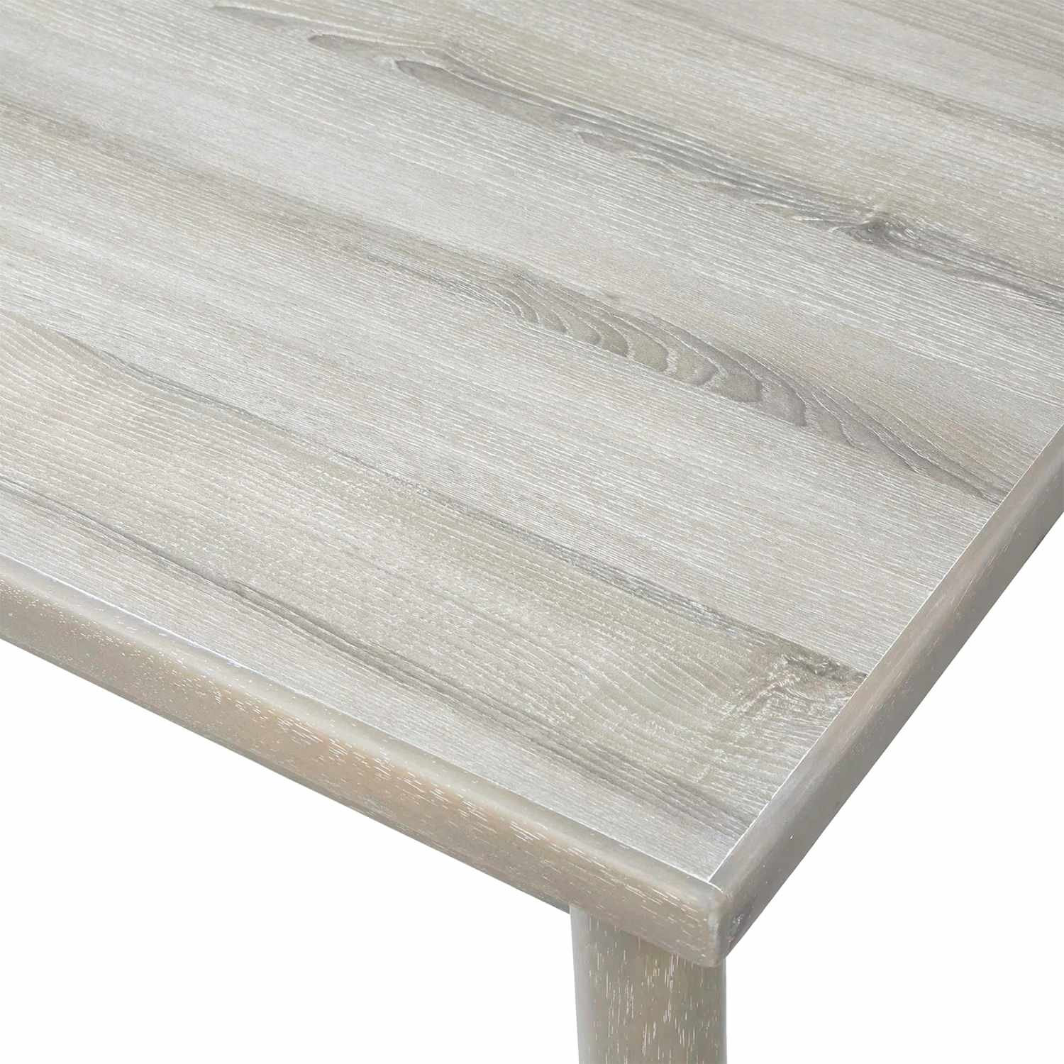 Rectangular Wooden Dining Table With Tapered Legs, Natural Wood Grain ...