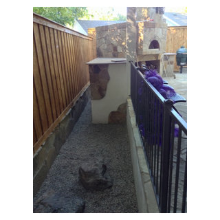 Pizza oven, outdoor kitchen, xeriscaping, custom patio and fence ...