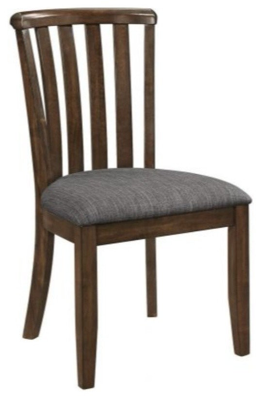 Wooden Dining Side Chair With Slatted Back, Cinnamon Brown Set of 2 ...