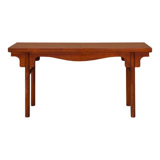 Chinese Brown Wood Plank Plain Ming Style Altar Console Table Hcs7450 ...