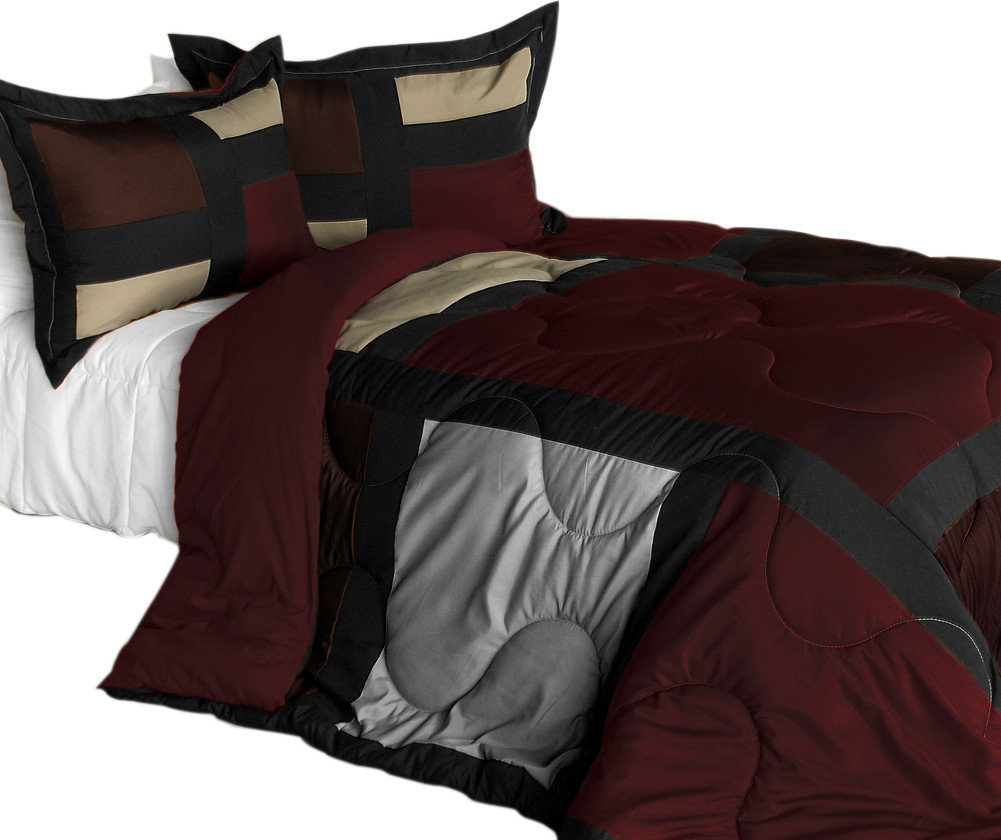 Retro Classic Quilted Patchwork Down Alternative Comforter Set ...