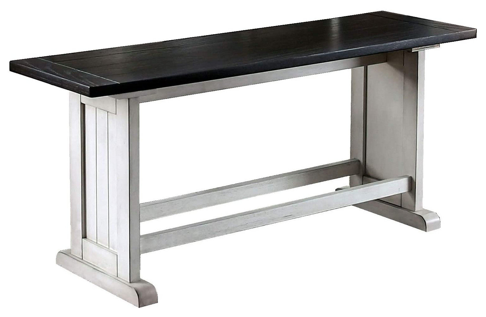 Benzara Wooden Counter Height Bench with Plank Style Top, Black and ...