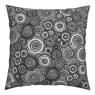 Tribal Geometric Circle Abstract Hand Drawn Throw Pillow - Contemporary ...