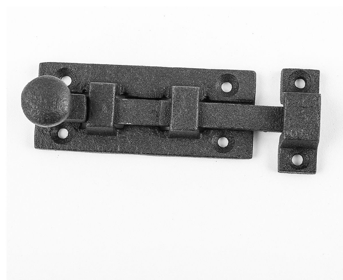 Black Wrought Iron Slide Bolt 3.5" Wide Rustproof Finish Door Bolt ...