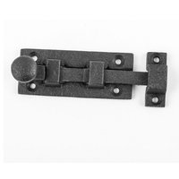Black Wrought Iron Slide Bolt 3.5" Wide Rustproof Finish Door Bolt ...