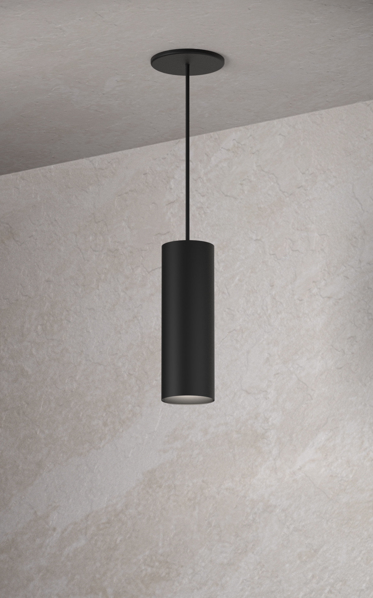 CSL LED Cylinder Collection Pendant Matte Black, 3.5"Dx10.4"H, 3.5"Dx10 ...