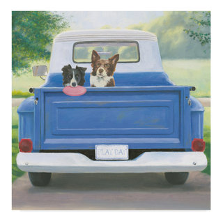 James Wiens 'Play Day Frisbee' Canvas Art, 35"x35" - Contemporary ...