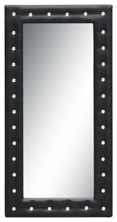 Modern Classics Tufted Mirror, Black, 46"H x 31.25"W x 1.5"D ...