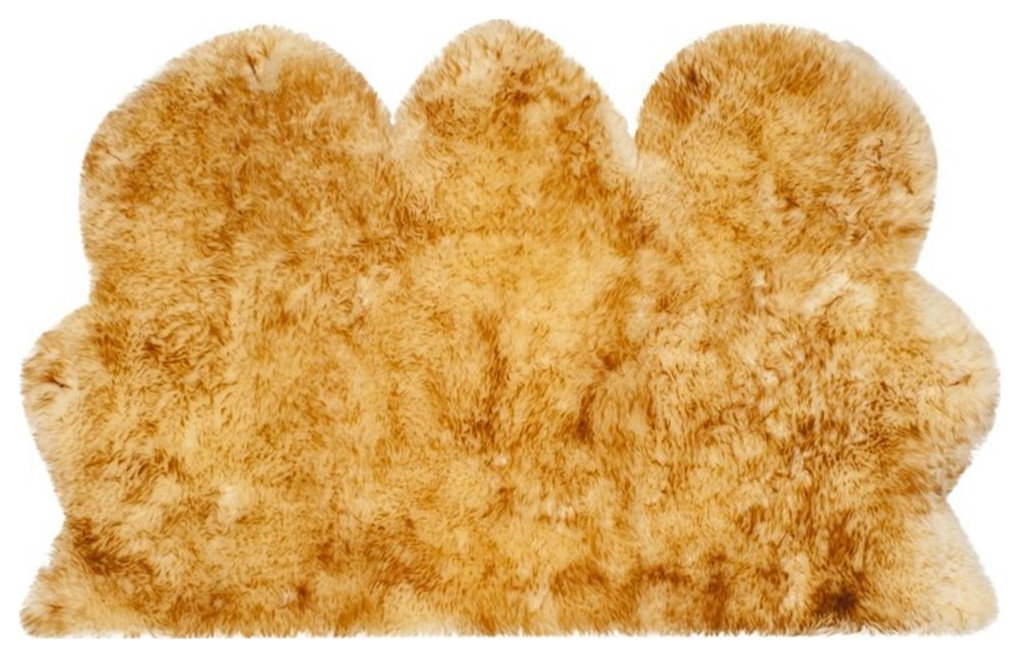 Safavieh Sheepskin Shag 2' X 3' Natural Sheep Skin Rug, 3' X 5 ...