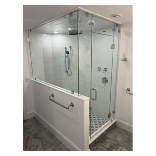 Contemporary Steam Shower with Pivot Transom & Glass-to-Glass Hinges ...