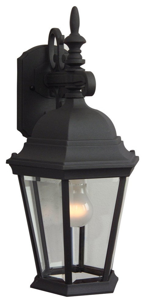 Straight Glass Cast Aluminum Medium Wall Mount - Traditional - Outdoor ...