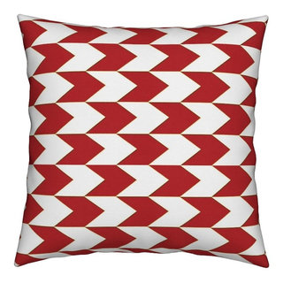 Red White And Faux Gold Chevron Stripes Red Striped Throw Pillow, Cover ...