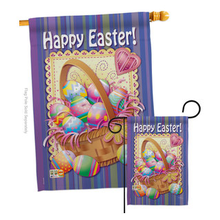 Easter Basket Spring Easter Flags Set, 28" X 40" X 0.1" - Modern ...