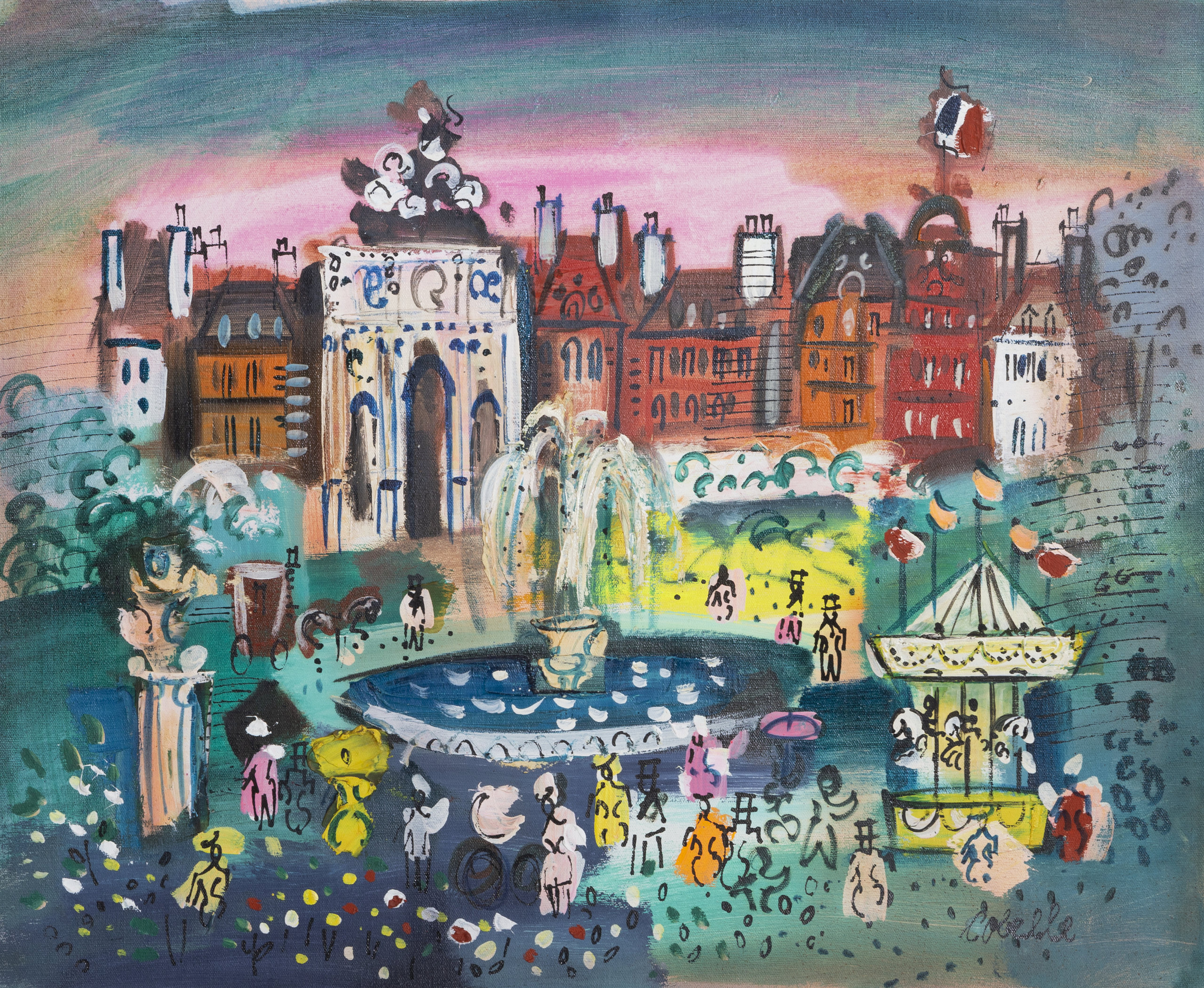 Fountain Plaza, Charles Cobelle, 20x24 - Contemporary - Paintings - by ...