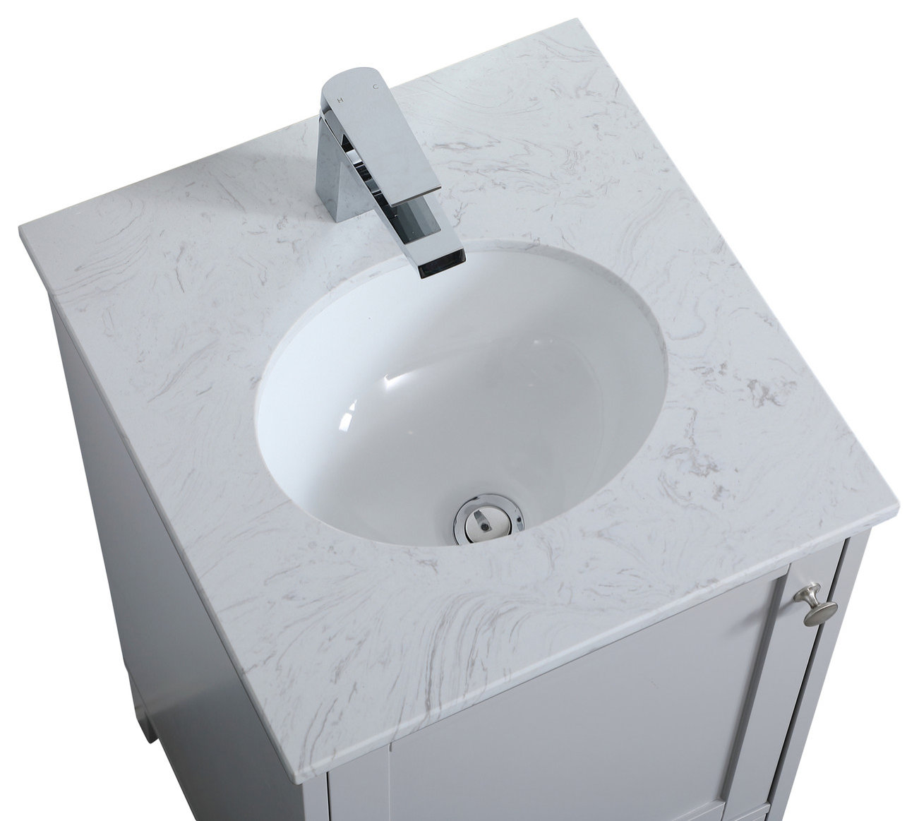 18 Inch Single Bathroom Vanity In Grey - Transitional - Bathroom ...