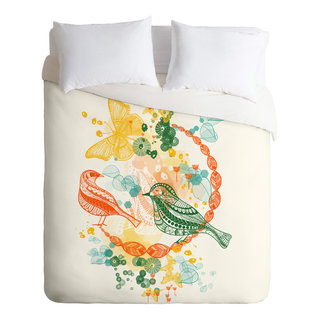 Deny Designs Jenean Morrison Flower And Flight Lightweight Duvet Cover ...