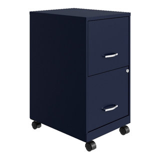 Pemberly Row 18" 2 Drawer Mobile Ultra Pedestal Metal File Cabinet ...