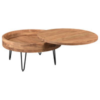 31 Inch Storage Coffee Table Natural Mid-Century Modern - Industrial ...