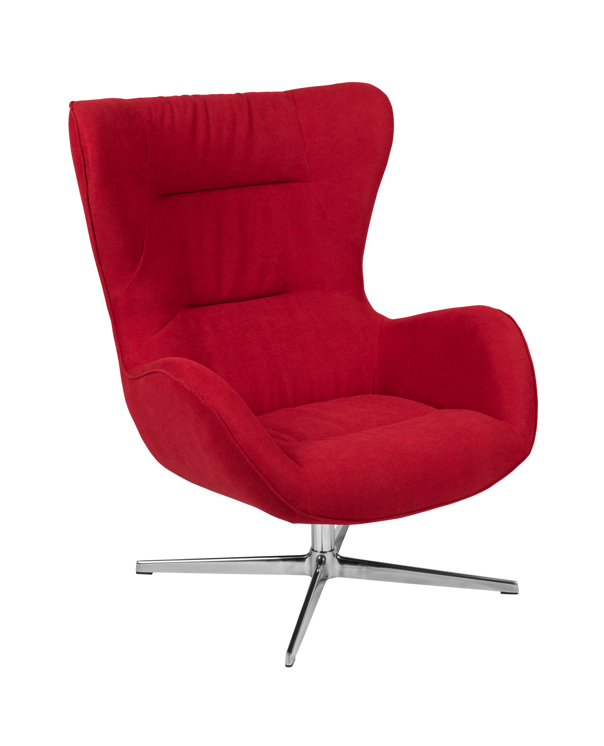 Red Fabric Swivel Wing Chair - Contemporary - Armchairs And Accent ...