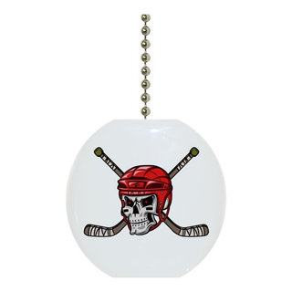 Red Hockey Skull Ceiling Fan Pull - Contemporary - Ceiling Fan ...