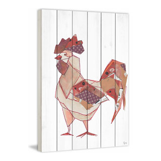 "El Gallo" Painting Print on White Wood, 12x18, 40"x60" - Farmhouse ...