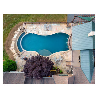 Luxury Vanishing Edge Pool with Copper Scuppers - Rustic - Pool - Other ...