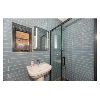 Steel blue tiles design - Modern - Bathroom - London - by Constructum ...