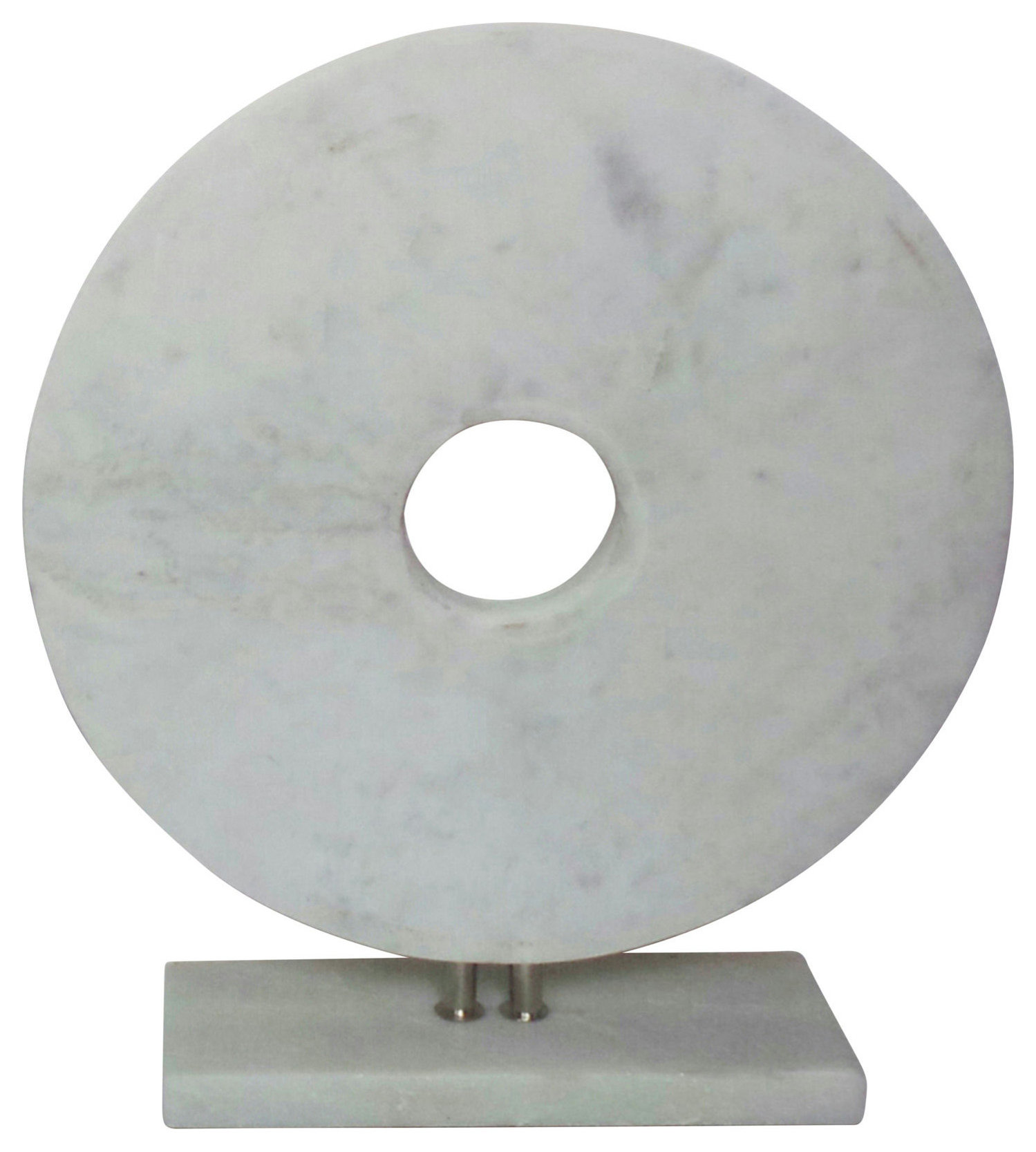 Marble 16" Disk W/ Base, White - Contemporary - Decorative Objects And ...