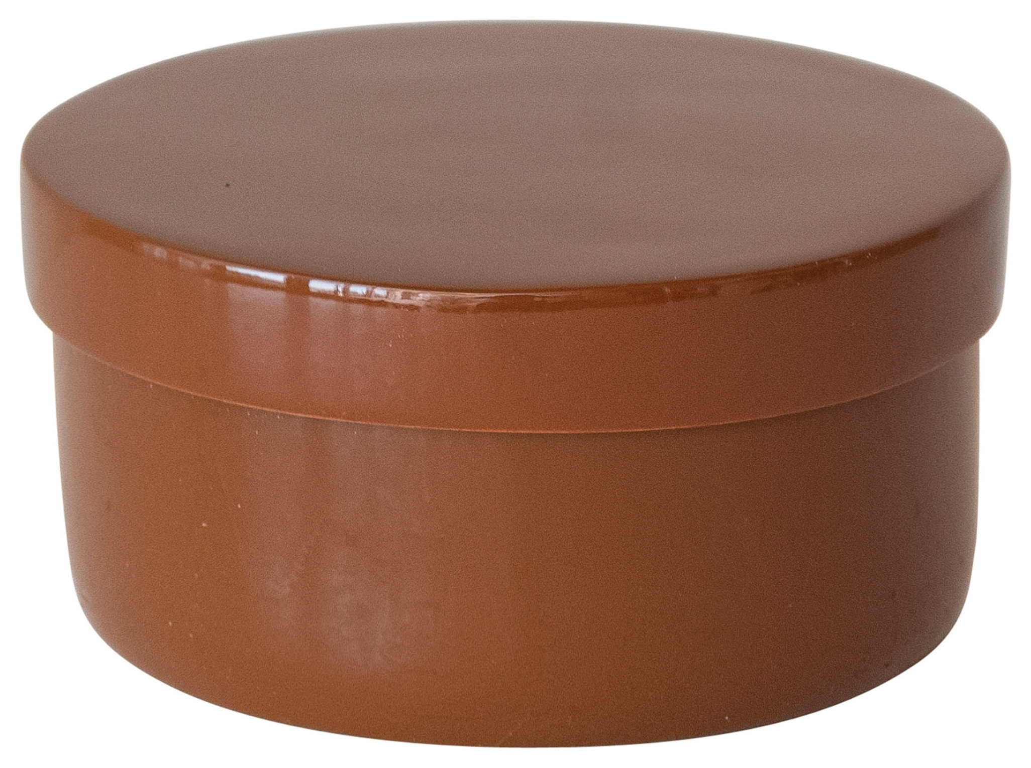 Round Lacquered Bamboo Container With Lid, Caramel Brown - Asian ...