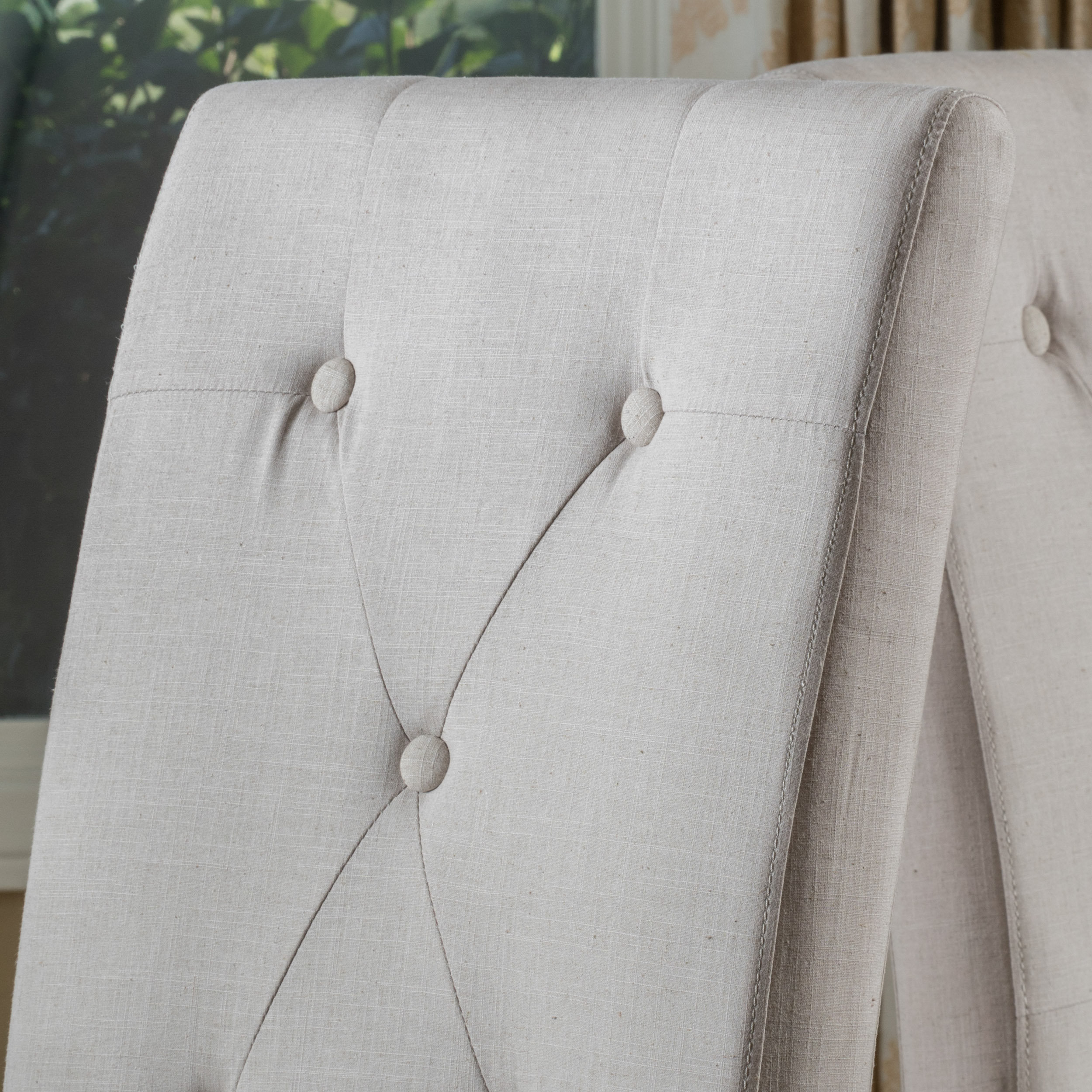 GDF Studio Alexander Natural Fabric Dining Chair, Set of 2 ...